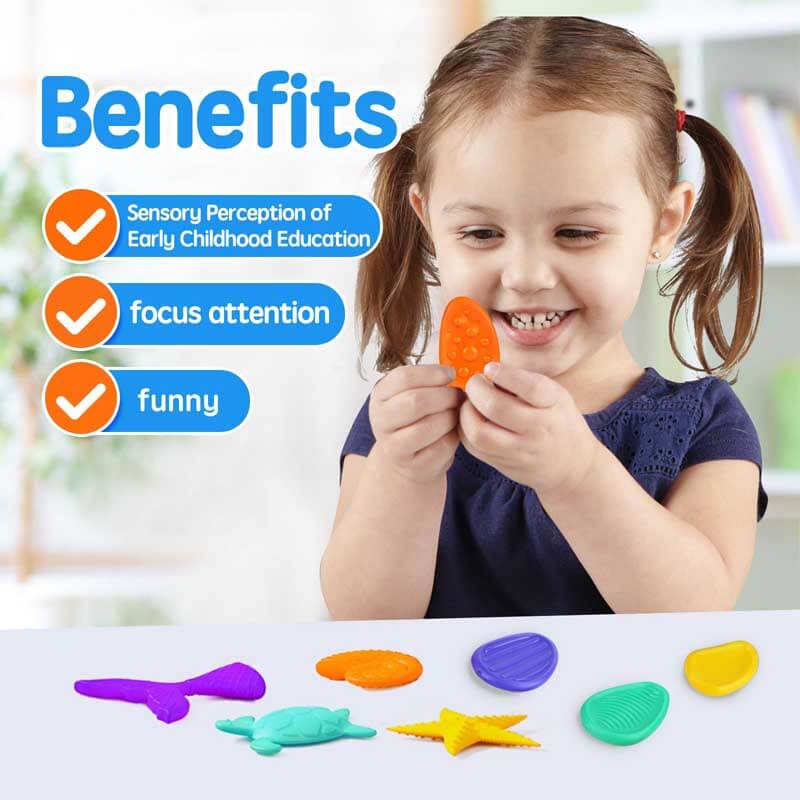 12 Pack Fidget Toys Sensory Stone for Kids: Textured Soft Worry Stone for Autism Kids Calming ...