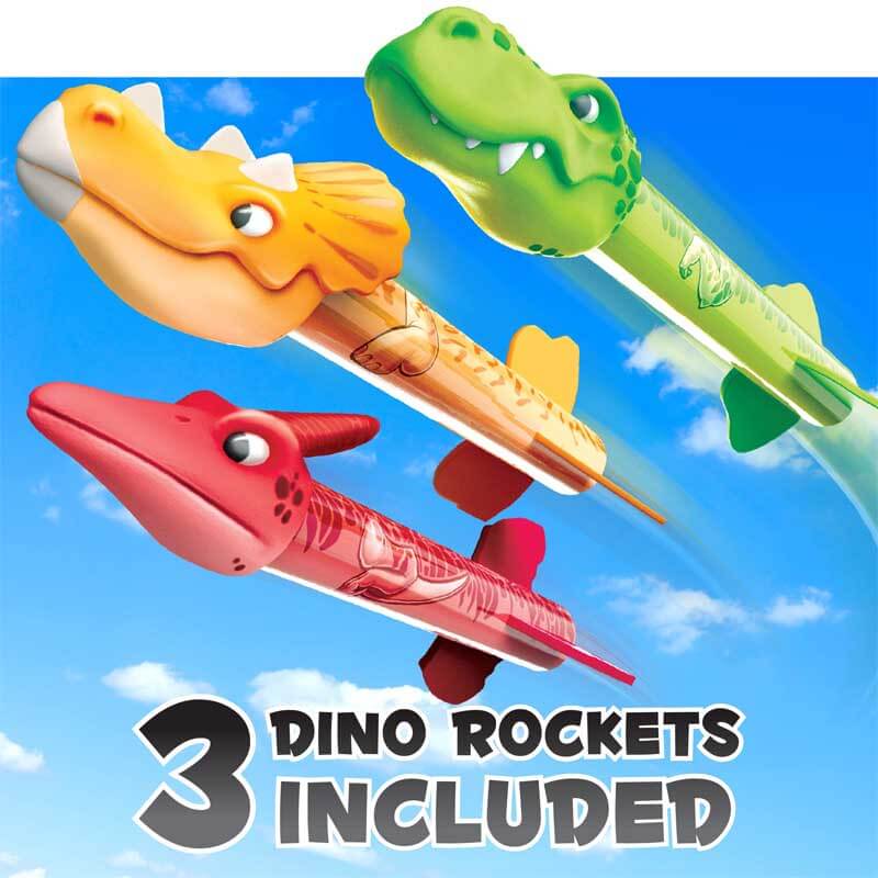 Dinosaur Rocket Launcher, Launch up to 100 ft. Birthday Gift, for Boys & Girls Age 3 4 5 6 7 ...