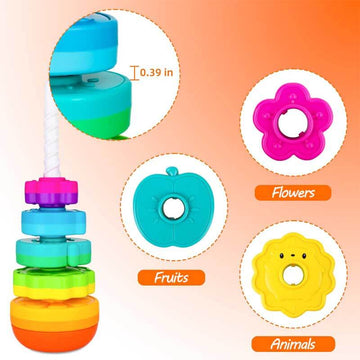 Baby Spinning Toy, Rainbow Stacking Toys for Toddlers 1-3, Ring Stacker ...