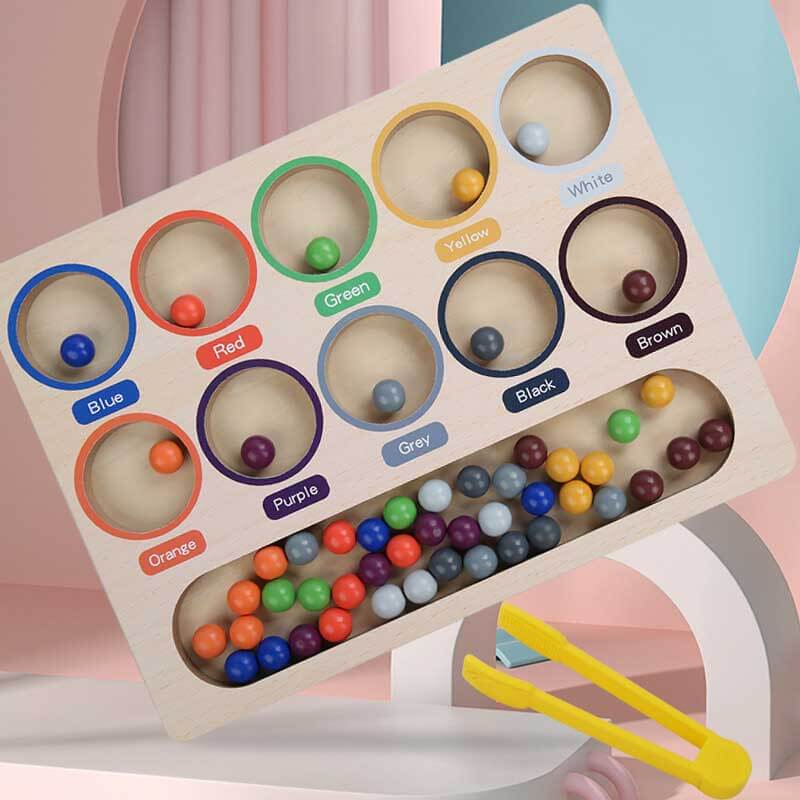Color Sorting Cup Puzzle Toys Beads for Kids Sports Beads Math Learning ...