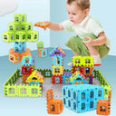 Waffle Interlocking Building Blocks with Storage Container for Kids ...
