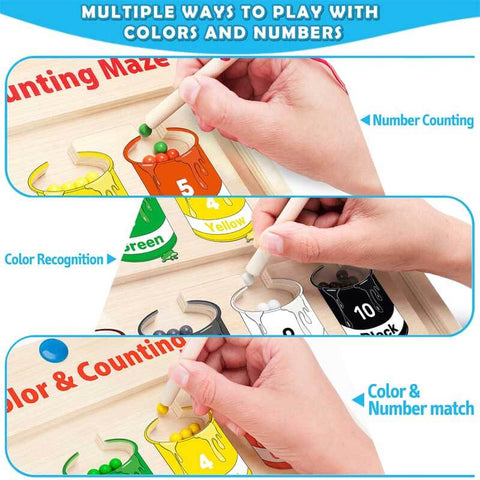 Magnetic Color and Number Maze, Wooden Magnet Puzzles Board Games for ...