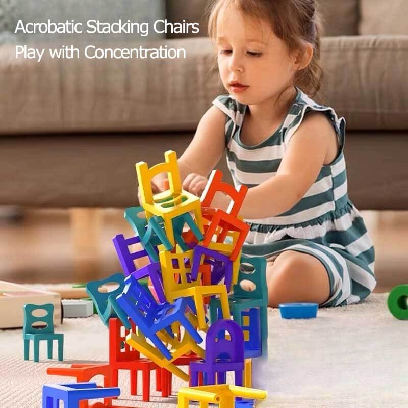 Acrobatic Stacking Chairs, Balance Game Toys Stacking Games Chairs ...