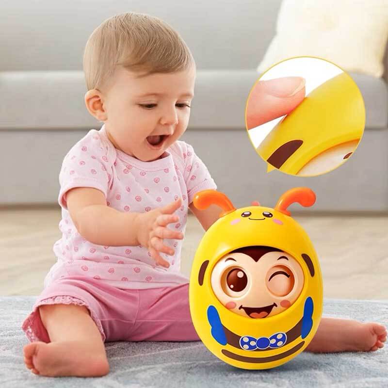Cartoon tumbler toy Toddler Cartoon Bee Tumbler Toy Built-in Bell Music ...