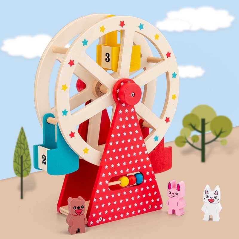 Ferris Wheel Carnival Wooden Toy, 2 Animal Characters Included – Pre ...
