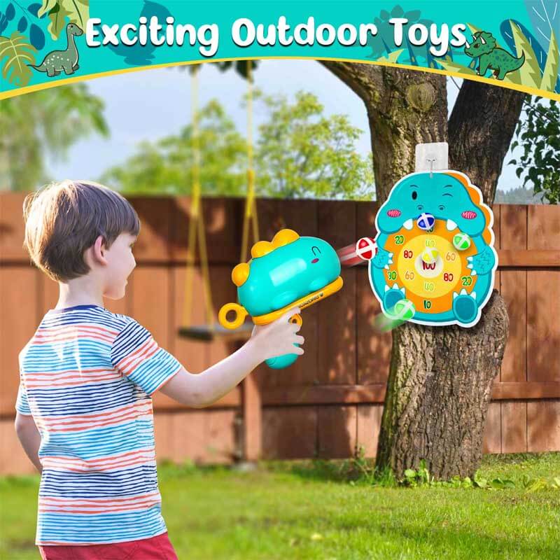 Dinosaur Toy Launcher, Dinosaur Toy 18 Balls Indoor Outdoor Games Dart ...
