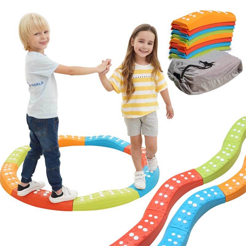 Colored Wavy Circle Balance Beams Stepping Stones for Kids, 20 Pc. Set ...