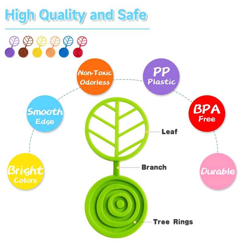 Stack-a-Rainbow-Tree Plastic Stacking Blocks 152 PCS, Balance Game ...