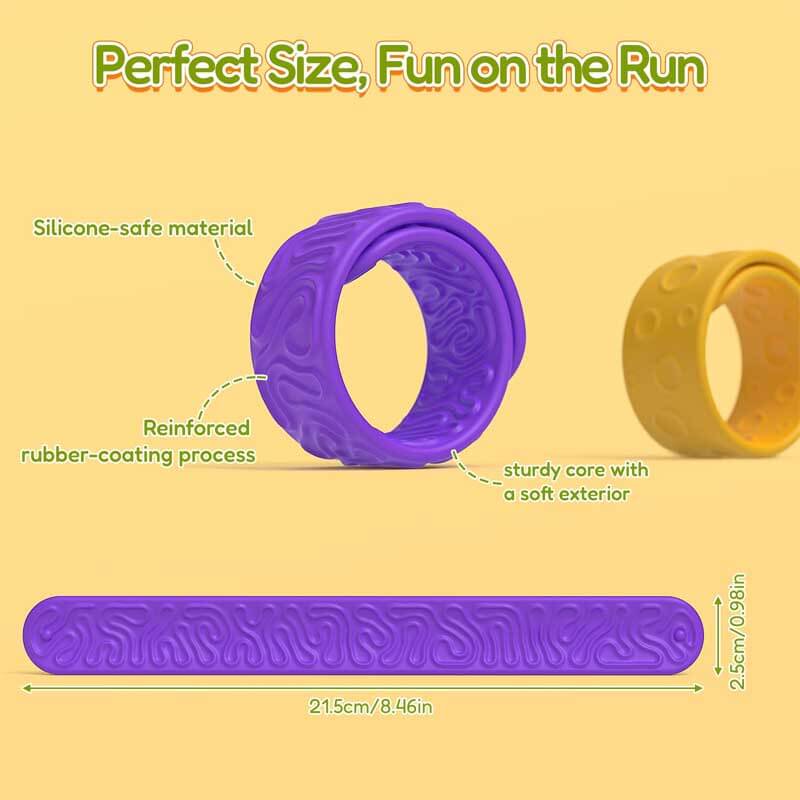 Fidget Toys Slap Bracelets, 6Pcs Textured Silicone Sensory Toys for ...