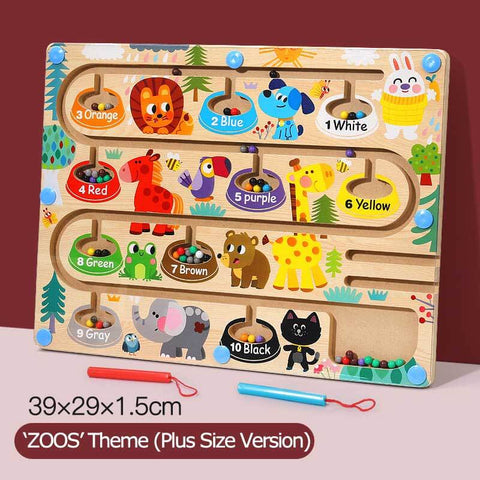 Magnetic Color and Number Maze, Wooden Magnet Puzzles Board Games for ...