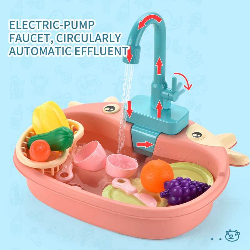 Play Kitchen Sink Toy with Running Water for Kids Toddler, Learning ...