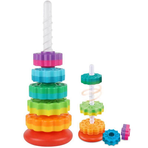 Baby Spinning Toy, Rainbow Stacking Toys for Toddlers 1-3, Ring Stacker ...