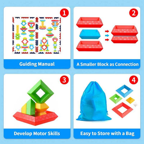 Pyramids Stacking Blocks for Kids aged 1-5 | Shinymarch – shinymarch.com