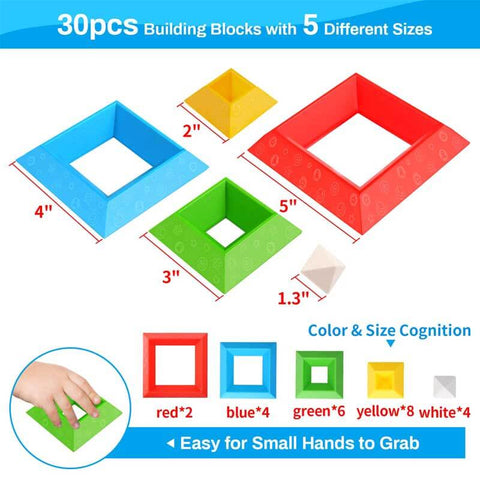 Pyramids Stacking Blocks for Kids aged 1-5 | Shinymarch – shinymarch.com